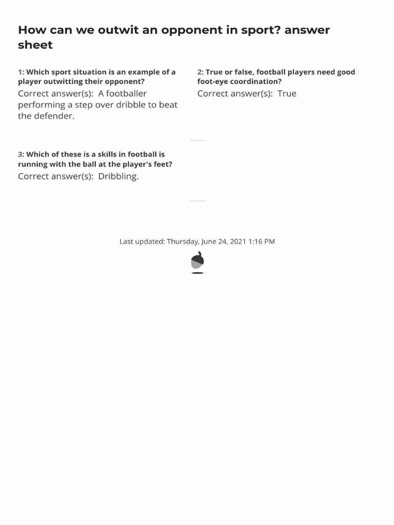 Starter Quiz Answers | PDF