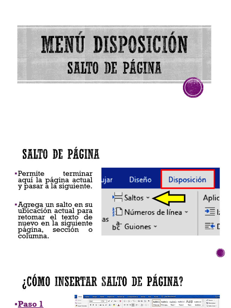 TEMA 6 Menú Disposición, Salto de Página | PDF