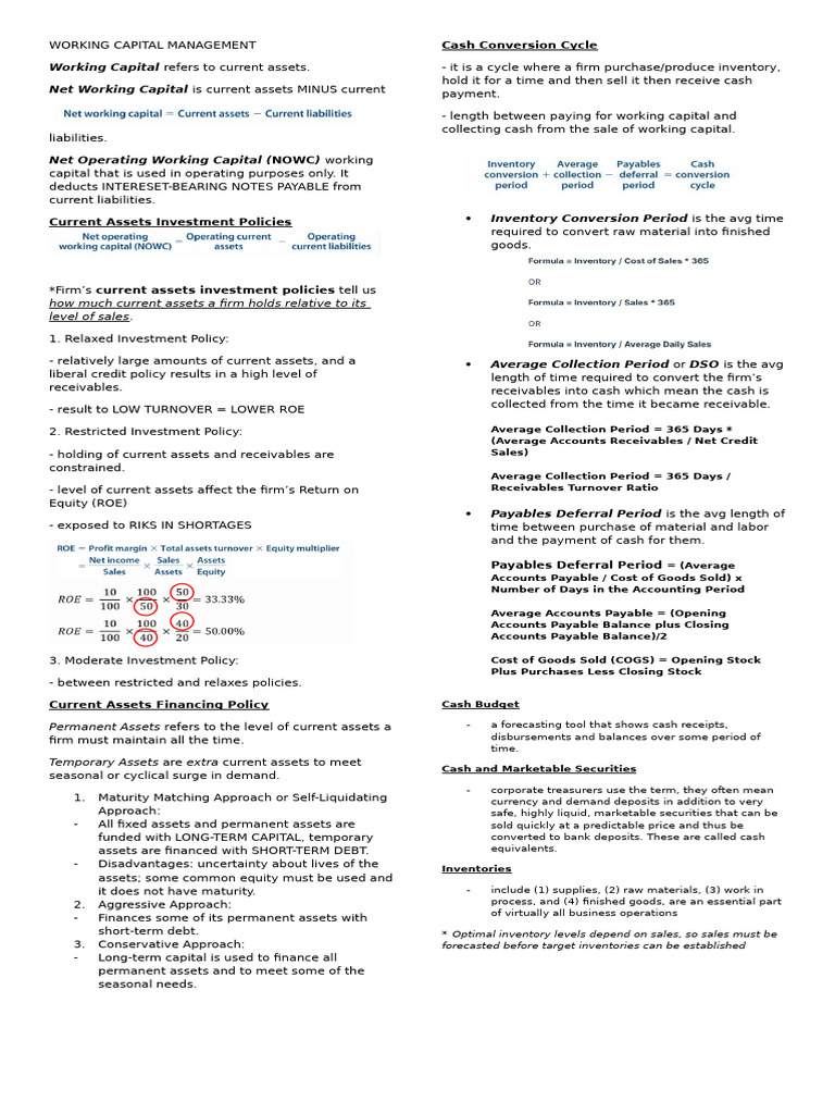 Effective Working Capital Management | PDF | Working Capital | Finance ...