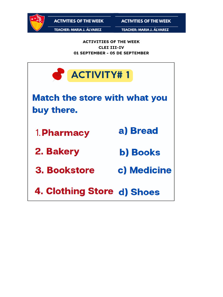 Activities of The Week - Clei III-IV-mod-7 | PDF