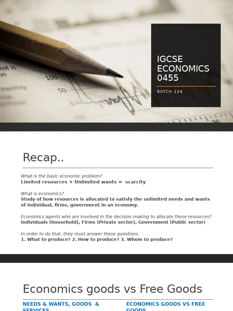 Igcse Econs 0455 - Chapter 1 Topic 2 | PDF | Labour Economics | Economics