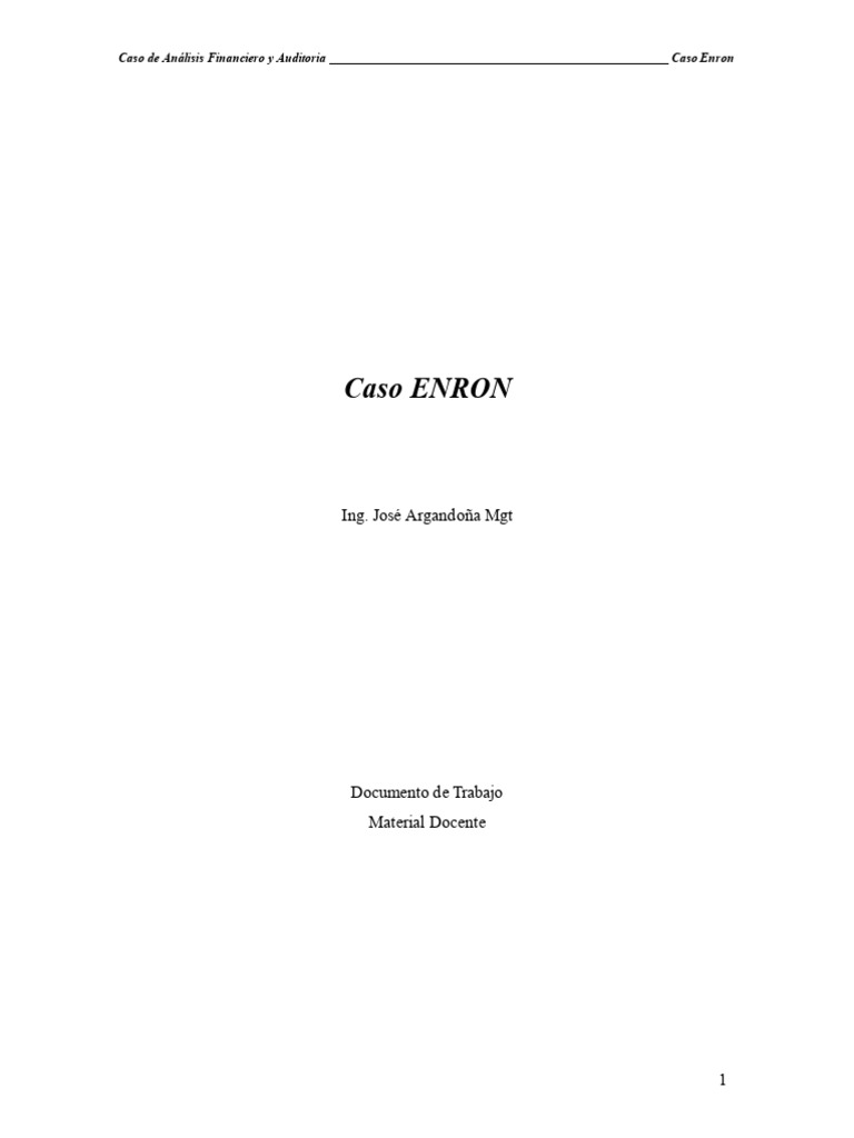Análisis Financiero del Caso Enron | PDF | Enron | Deuda