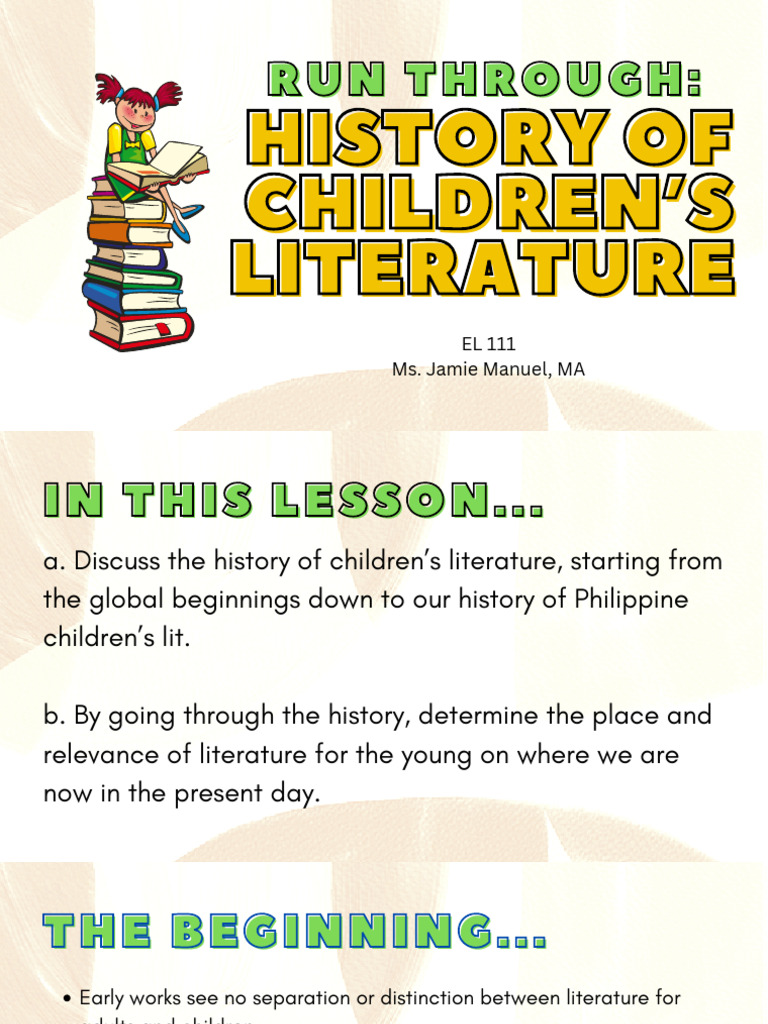 Brief History of Children's Lit | PDF | Fairy Tales | Legends