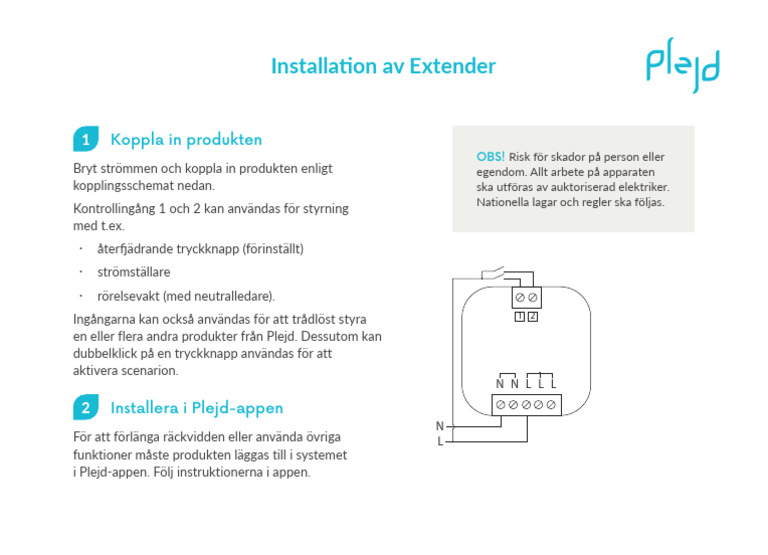 Plejd Manual EXT-01 SV | PDF