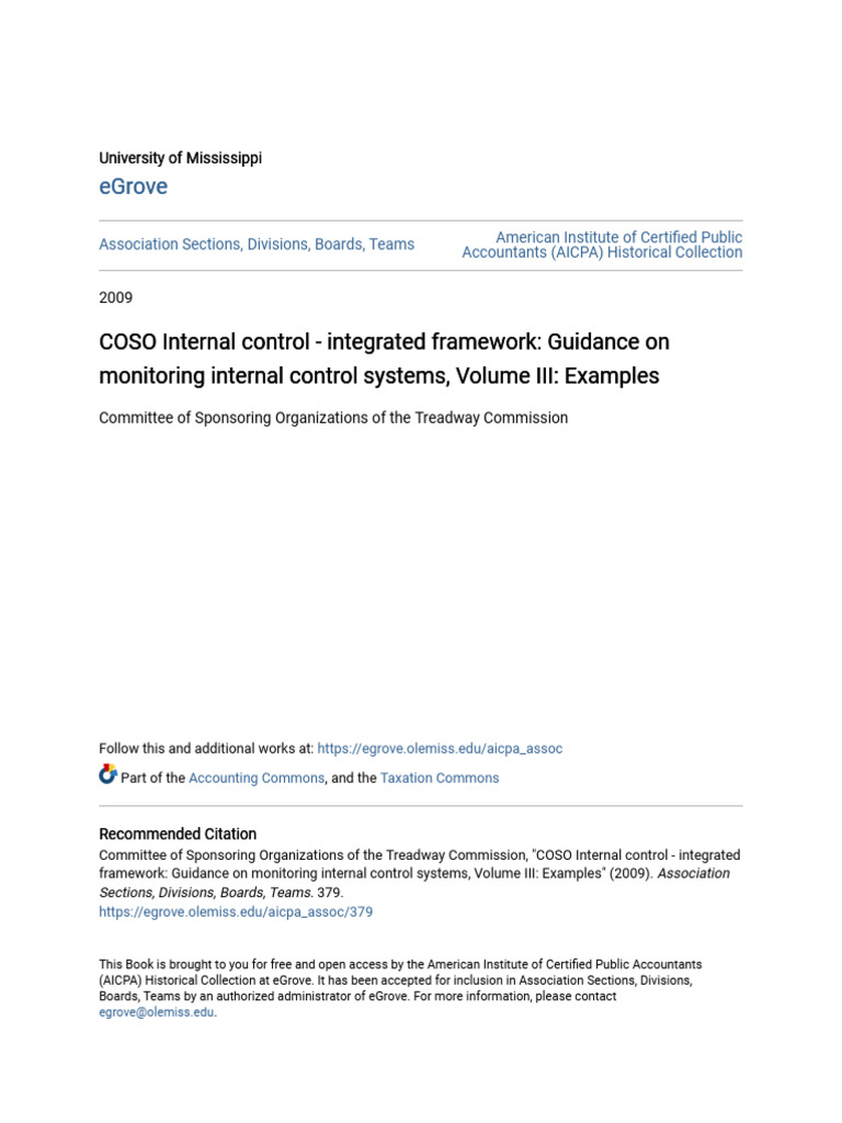 COSO Internal Control - Integrated Framework - Guidance On Monitor | PDF | Internal Control ...