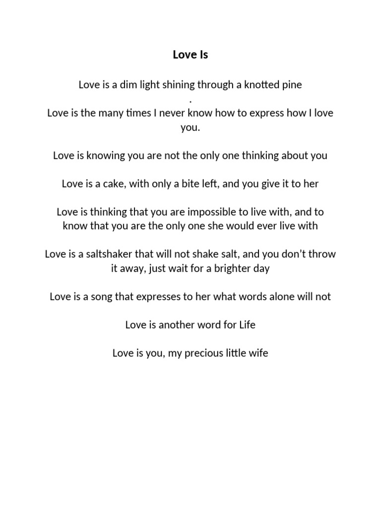 Love Is | PDF