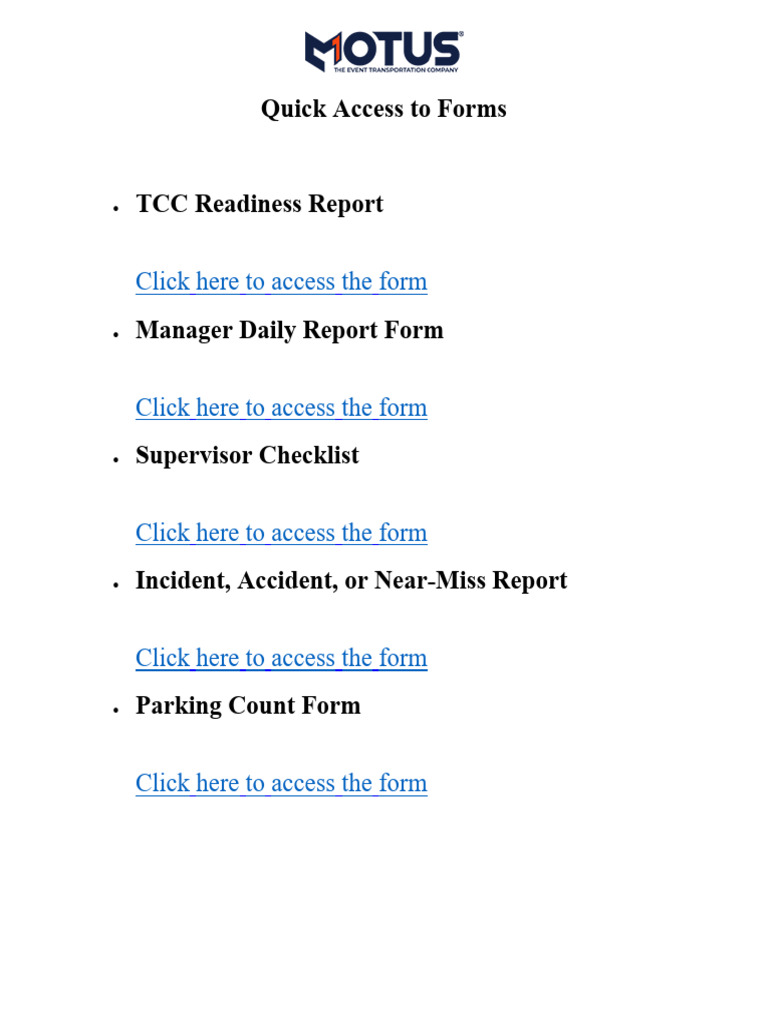 Quick Access To Forms (E1) | PDF