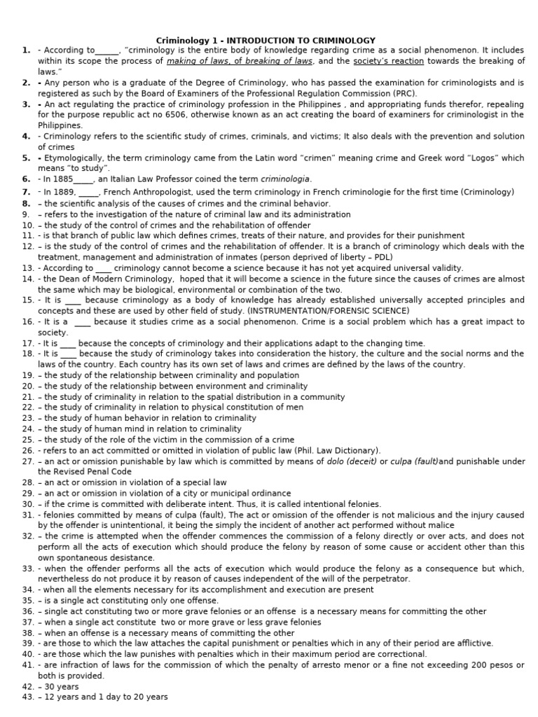 Crim 1 Intro To Criminology Module 1 | PDF | Crimes | Crime & Violence
