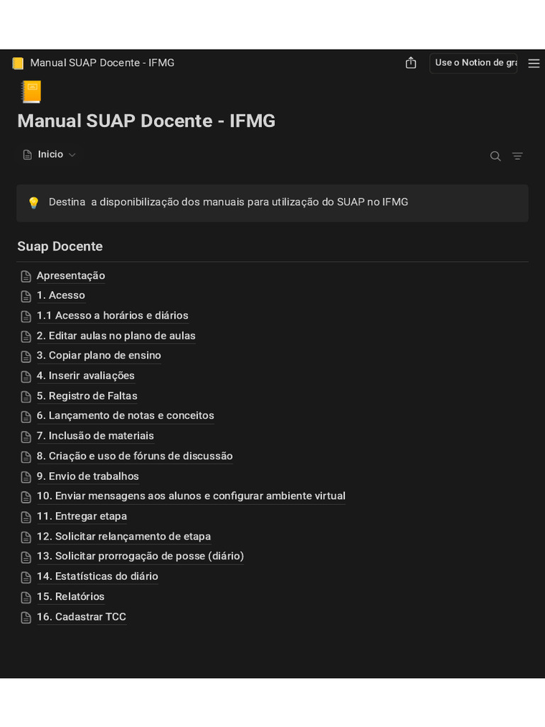 Manual SUAP Docente - IfMG _ Inicio | PDF