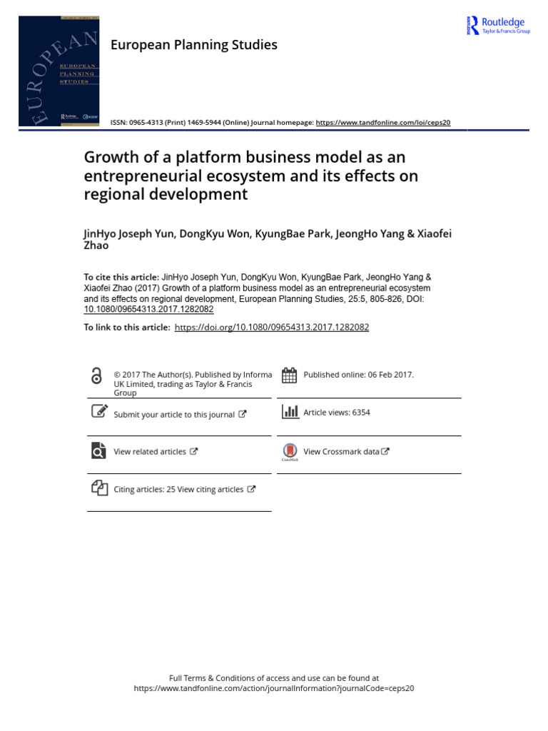 Article - Growth of A Platform Business Model As An Entrepreneurial Ecosystem and Its Effects On ...