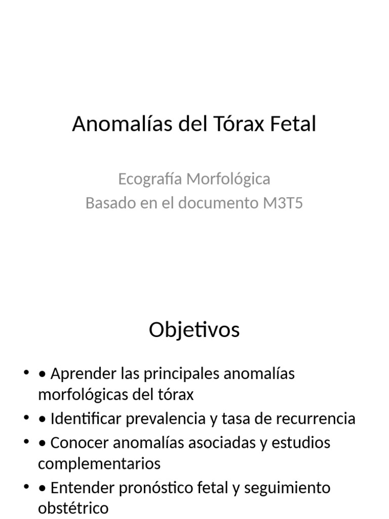 Anomalías Congénitas del Tórax Fetal | PDF | Pulmón | Tórax