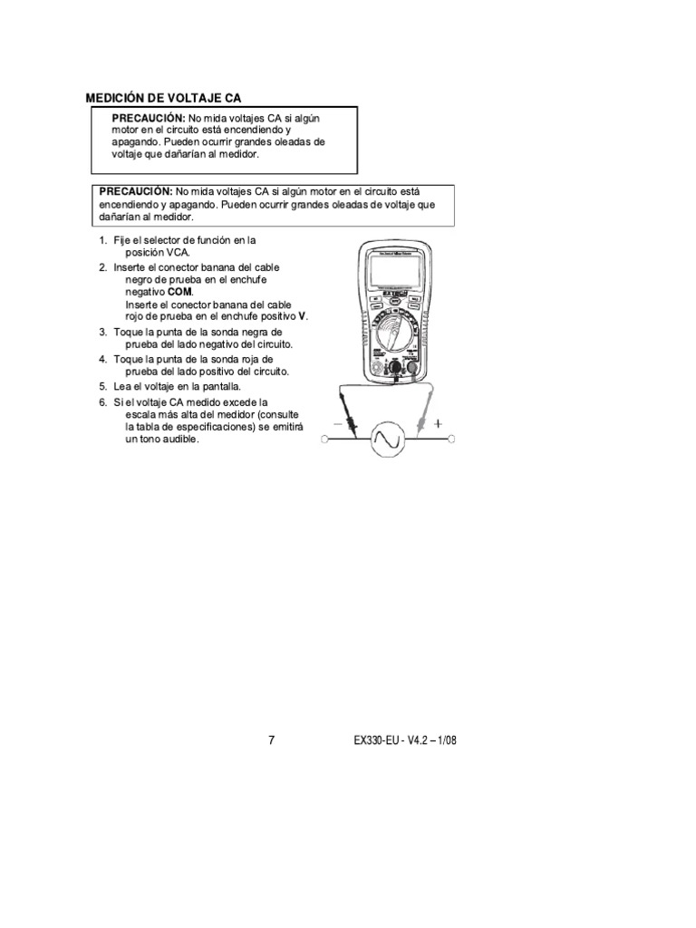 Manual de Usuario Extech EX330 (Español - 20 Páginas) | PDF