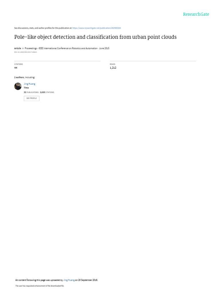 Urban Pole-Like Object Detection | PDF | Support Vector Machine | Image ...