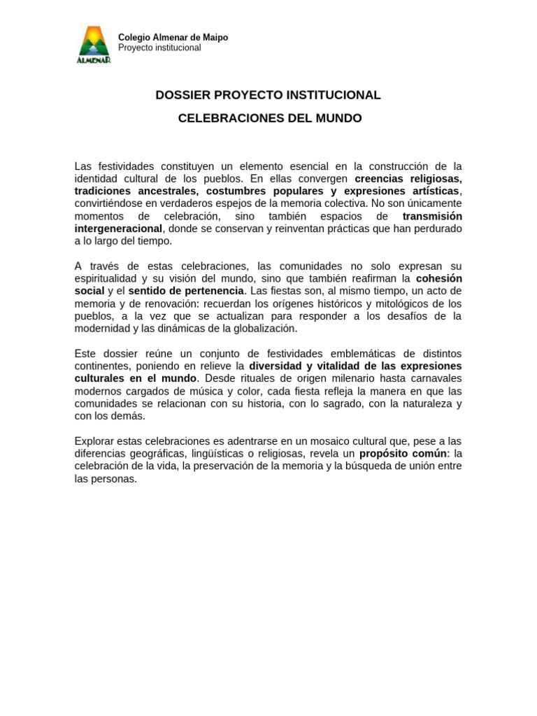 Celebraciones Culturales del Mundo | PDF | Carnaval