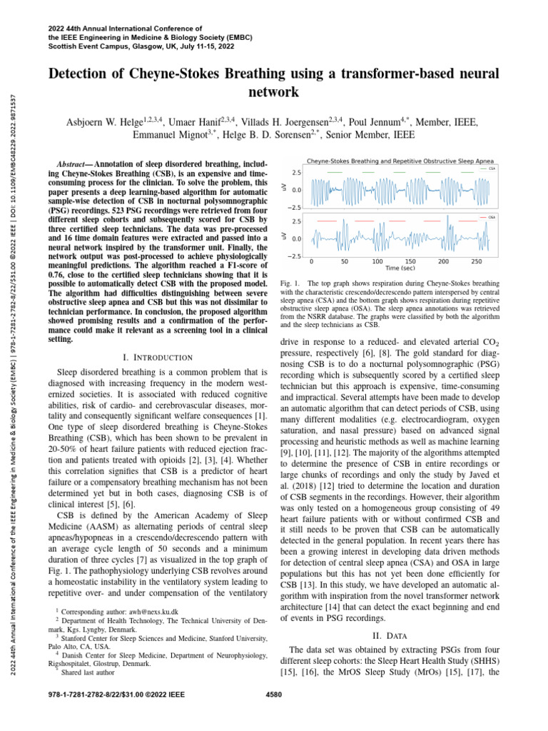 Automatic Detection of Cheyne-Stokes Breathing | PDF | Sleep Apnea ...