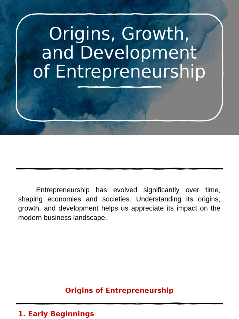 Evolution of Entrepreneurship Through Ages | PDF | Entrepreneurship ...