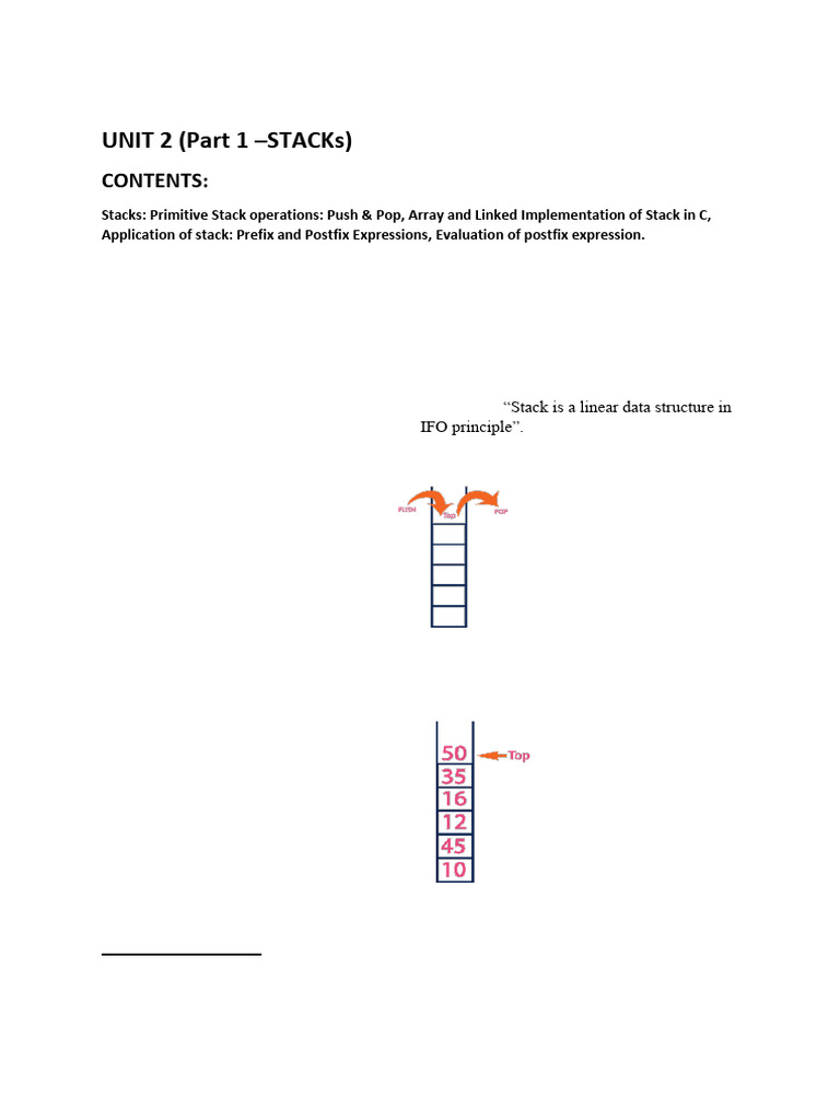 BCS301 UNIT 2 (Part 1 - Stacks Notes) | PDF | Computer Programming ...
