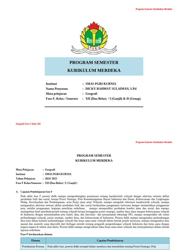 PROMES Kurikulum Merdeka | PDF