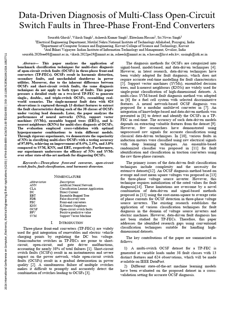 Data-Driven Diagnosis of Multi-Class Open-Circuit Switch Faults in ...