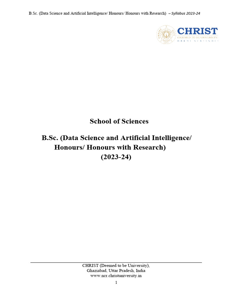 BSC Data Science and AI Program Structure 2023-24-20231221114551 | PDF | Artificial Intelligence ...