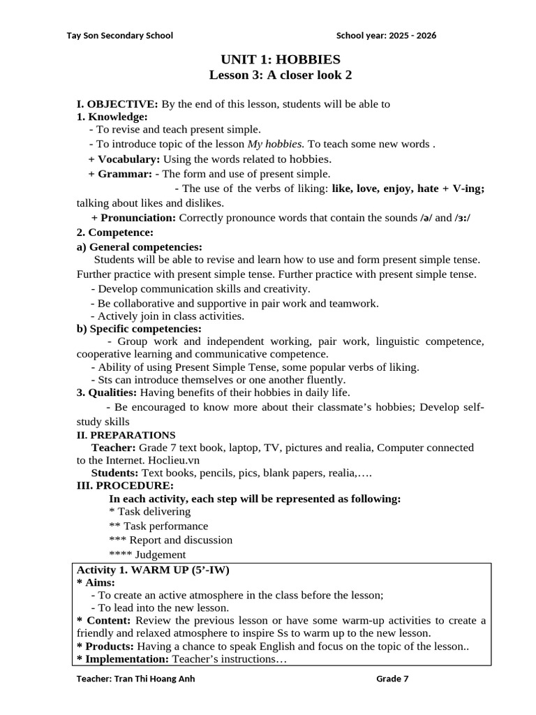 Unit 1 - Lesson 3 - A Closer Look - 2 | PDF | Grammar | Linguistics