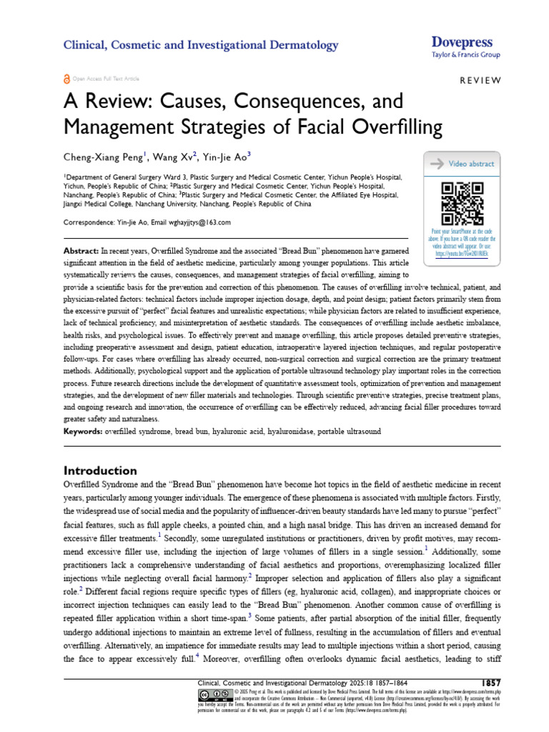 Facial Overfilling: Causes and Solutions | PDF | Medical Imaging ...