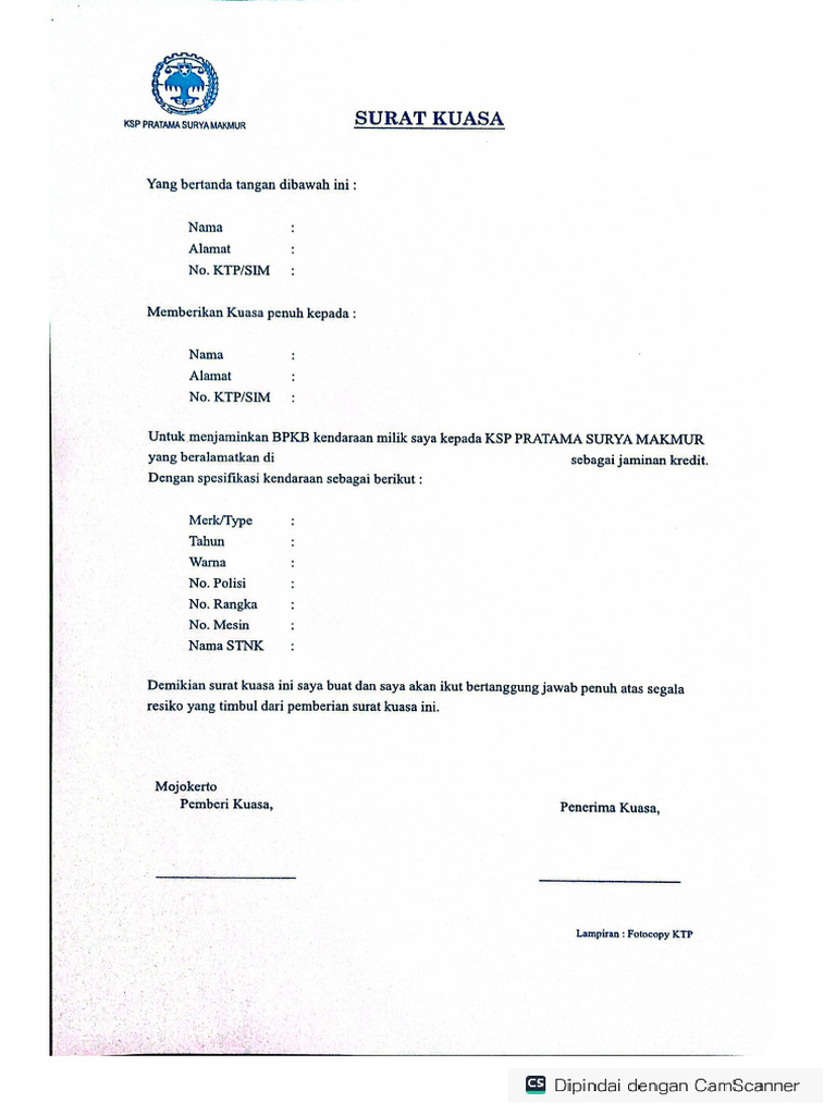 Form Surat Kuasa | PDF
