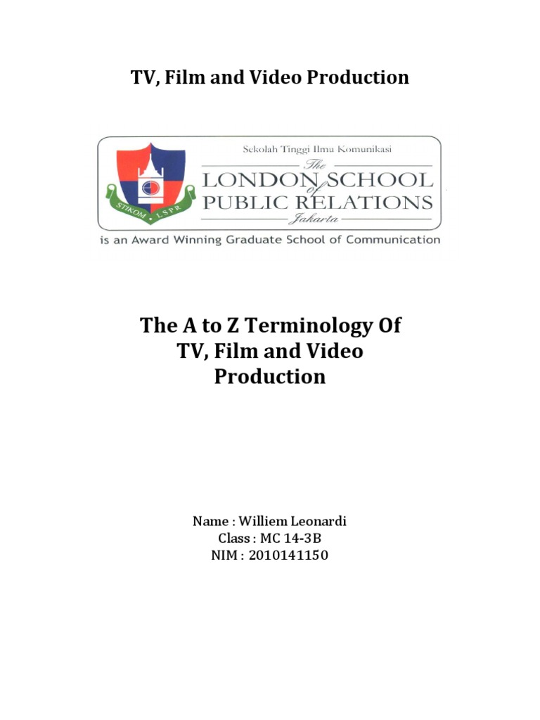 TV Production Terminology | PDF