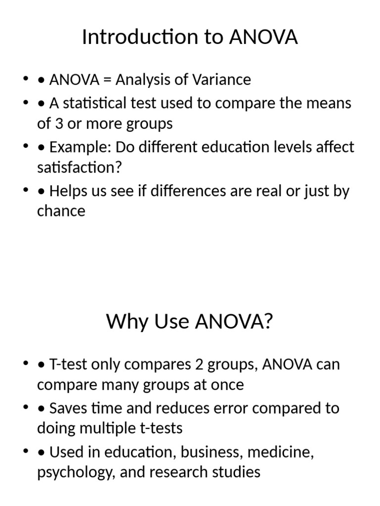 Understanding ANOVA: Key Concepts & Uses | PDF