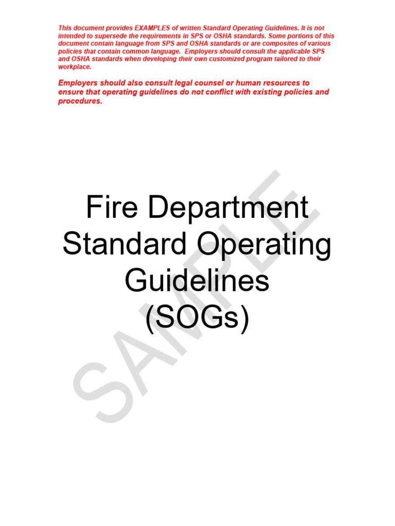 Firefighting SOG | PDF | Firefighter | Personal Protective Equipment