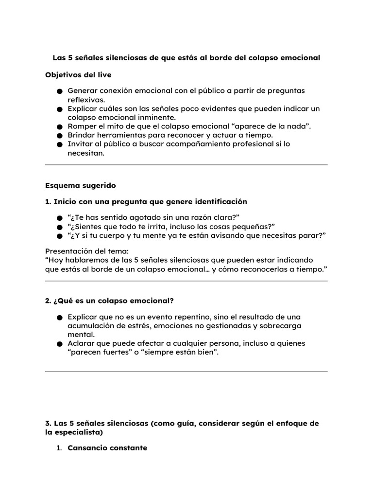 20. 5 señales de un colapso emocional - Sharon | PDF | Las emociones ...