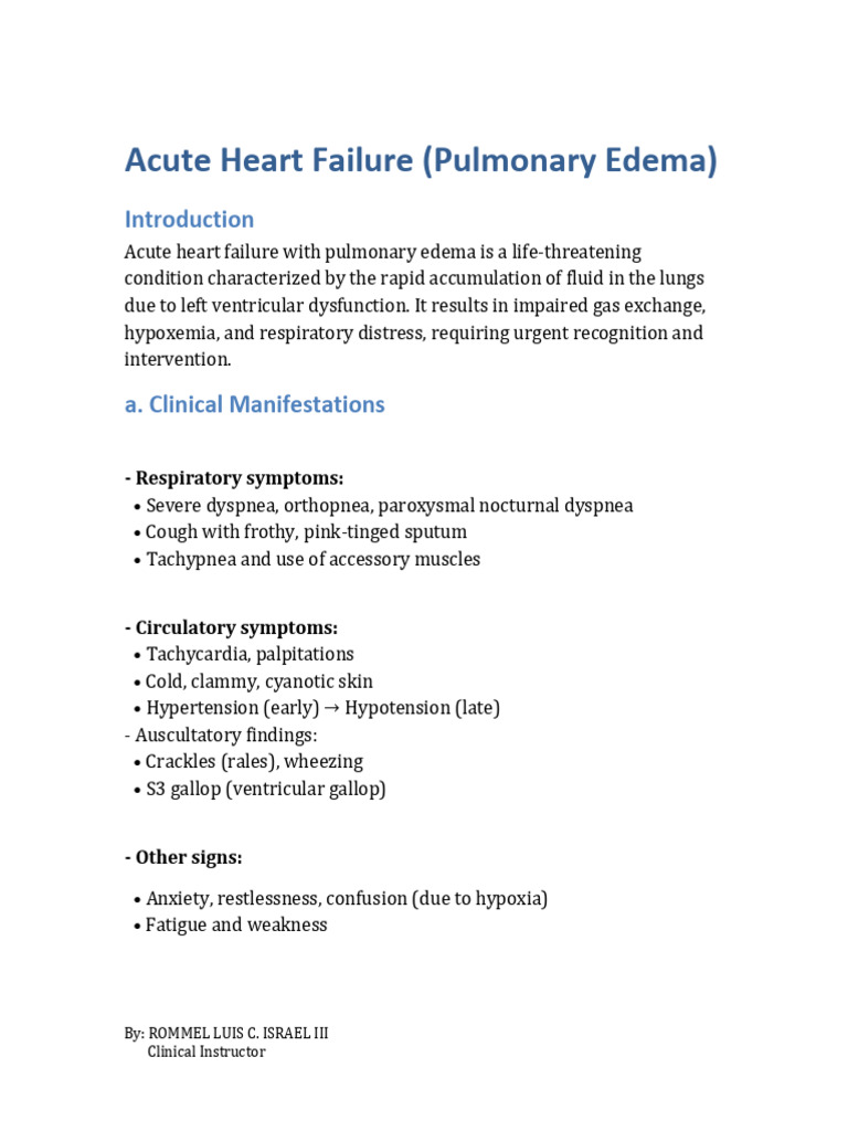 Acute Heart Failure Management Guide | PDF | Heart Failure | Clinical ...
