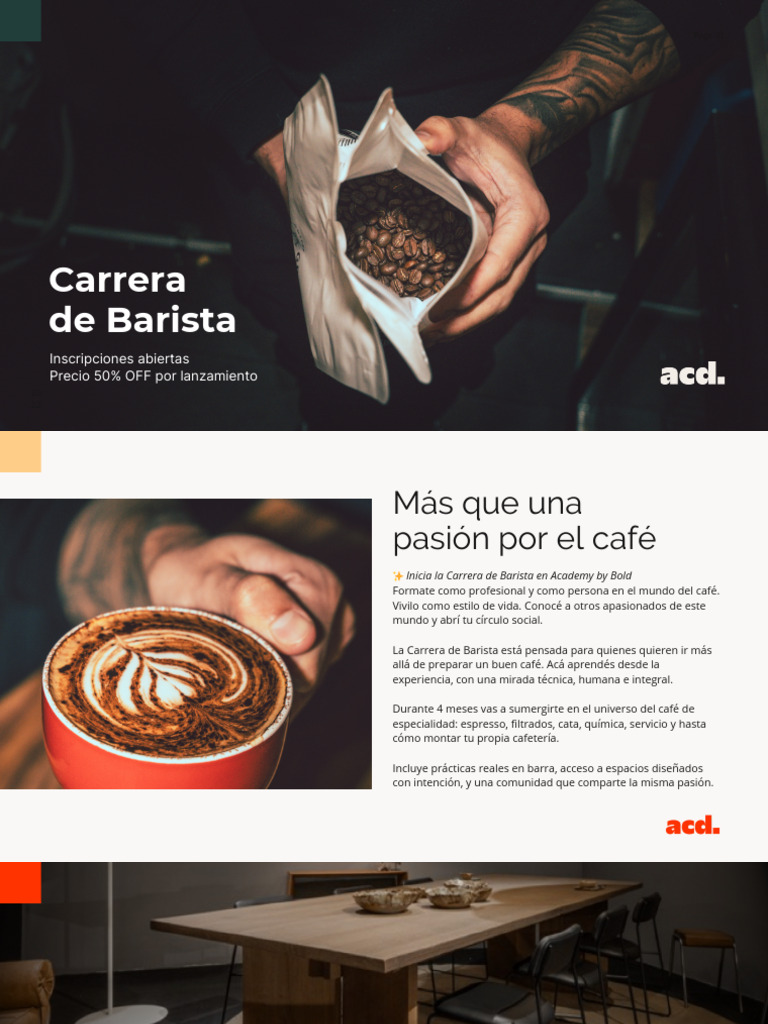Academy by Bold - Carrera de Barista Agosto 2025 v5 | PDF | café ...