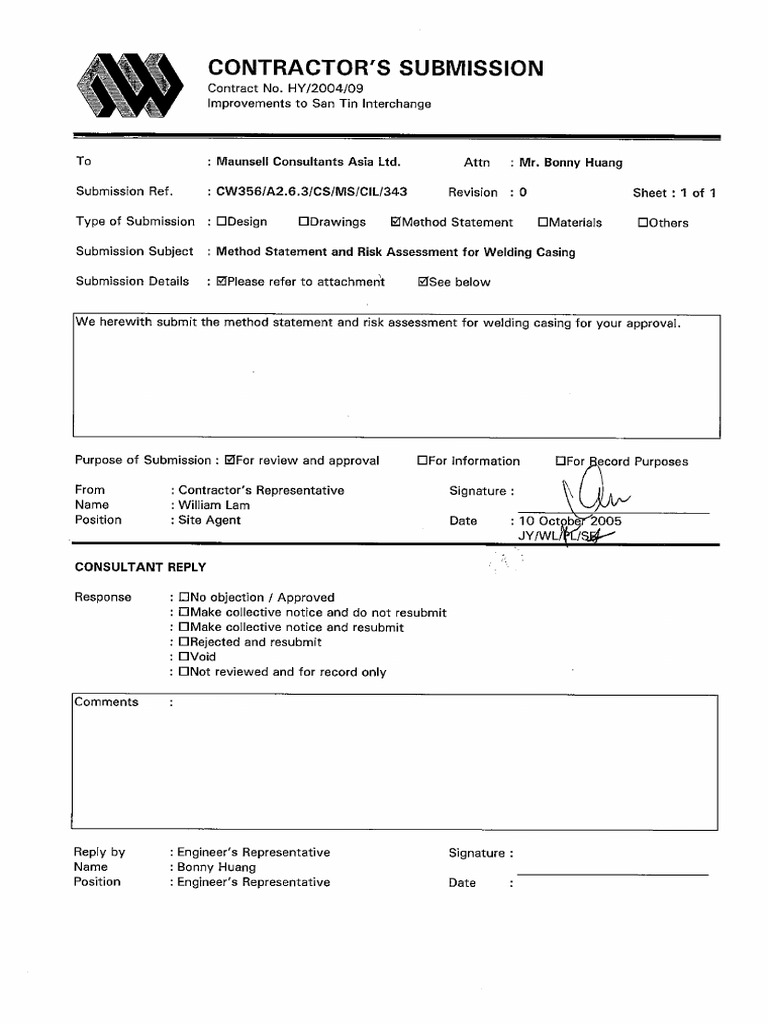 Method Statement For Welding Casing | PDF