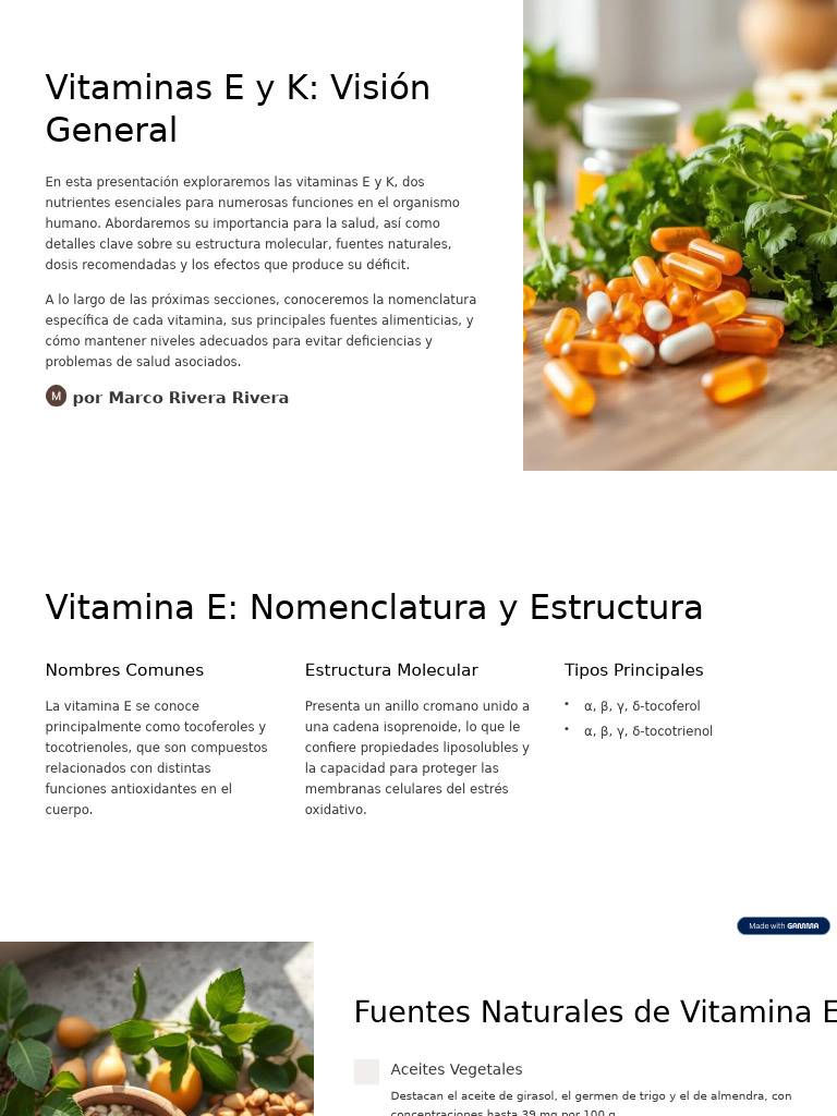 Vitaminas E y K Vision General | PDF | Vitamina e | Vitamina