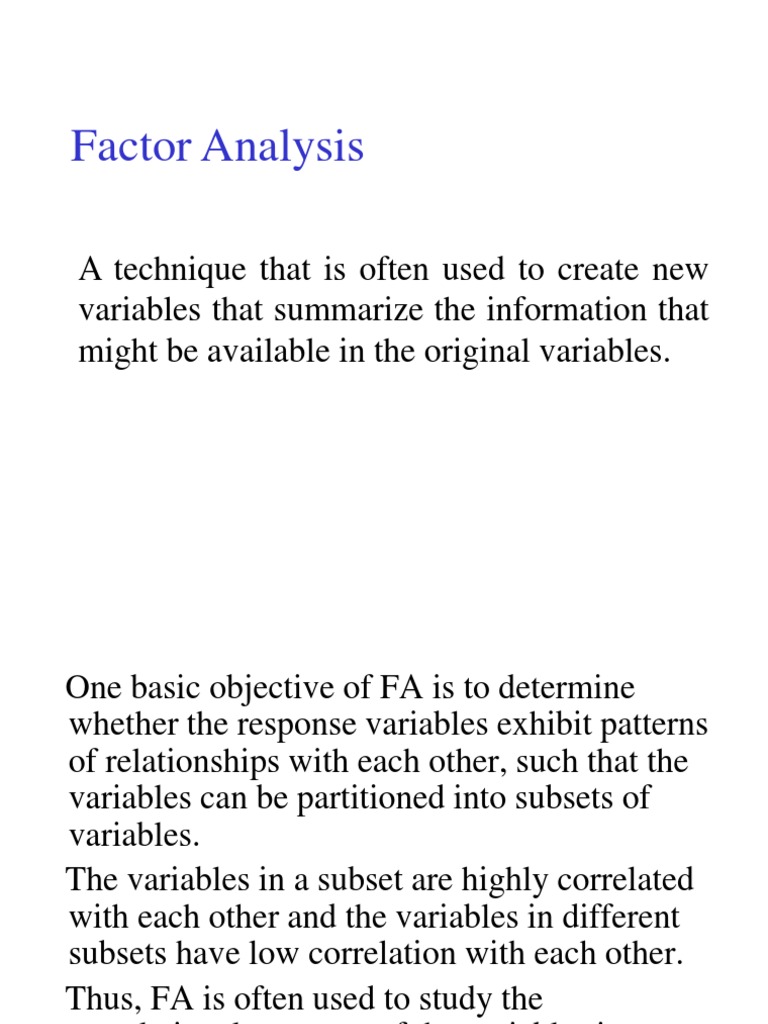 Factor Analysis | PDF | Factor Analysis | Correlation And Dependence