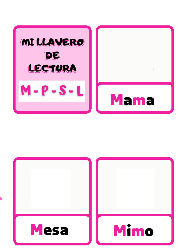 Copia de Copia de LLAVERO INICIACIÓN A LA LECTURA LETRAS M-P-S-L PDF | PDF