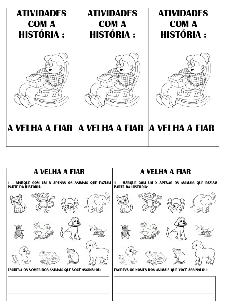 Atividades Com A História - A Velha A Fiar - 1 | PDF