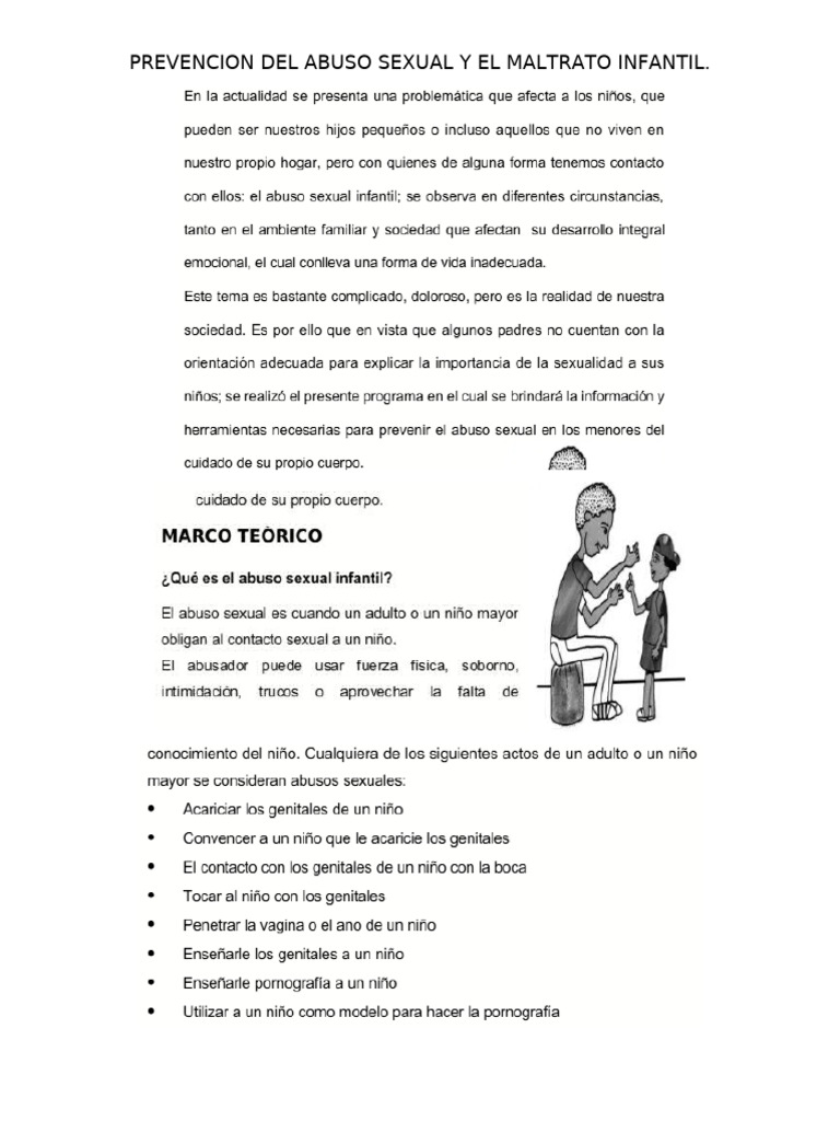 Prevencion Del Abuso Sexual y El Maltrato Infantil | PDF