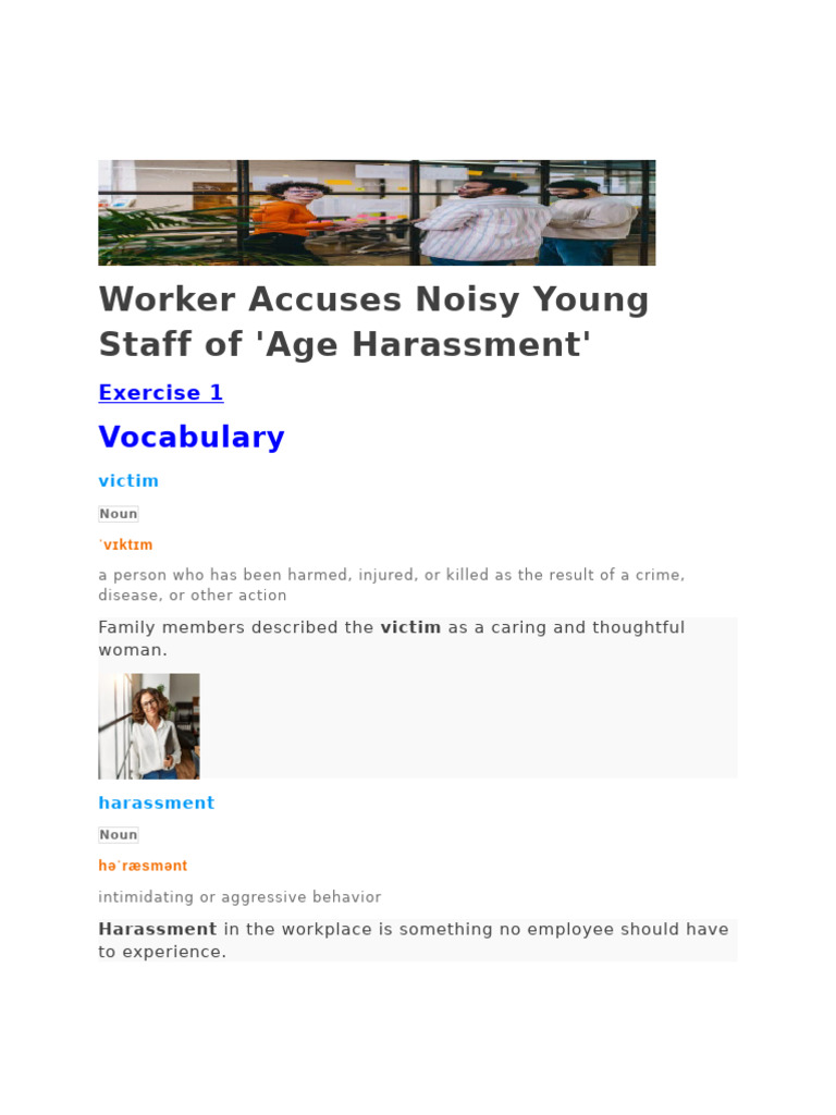 Age Harassment Claim Over Office Noise | PDF | Harassment