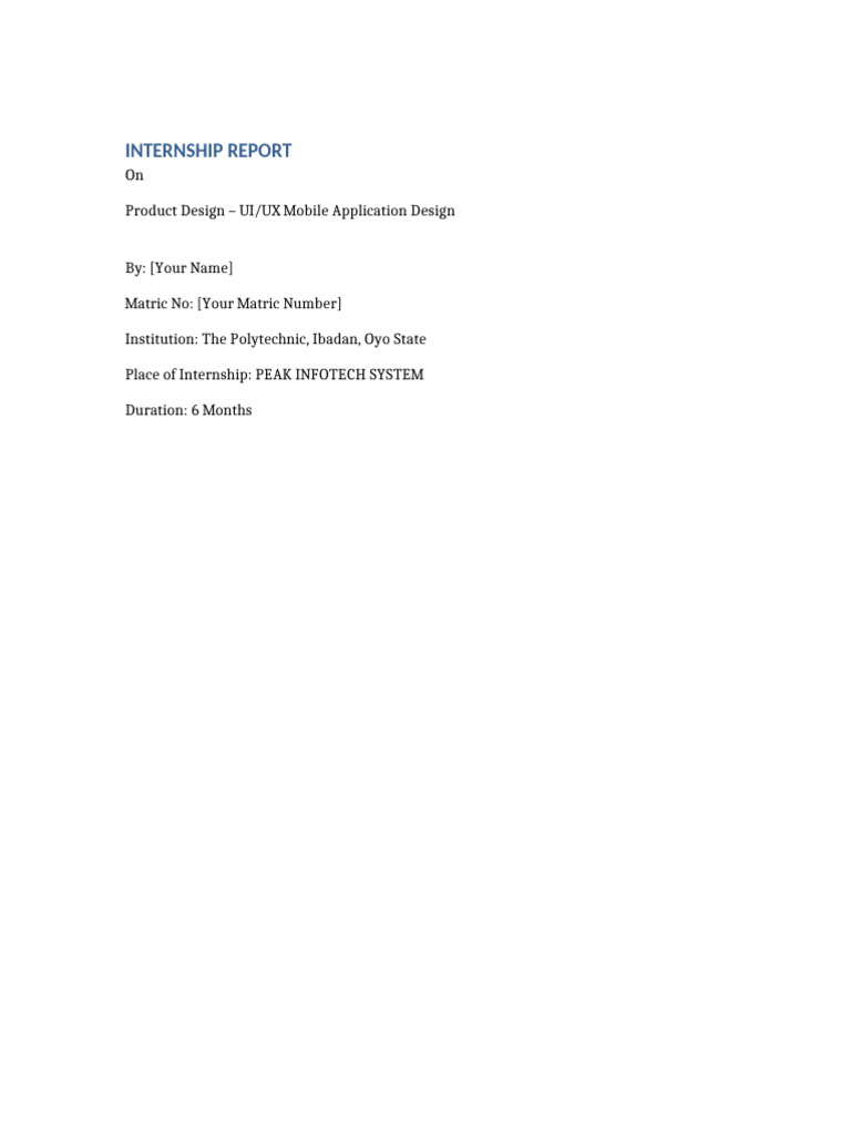 Improved Full IT Internship Report | PDF | Usability | Design