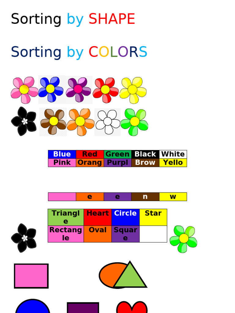 Shape and Color Sorting Guide | PDF