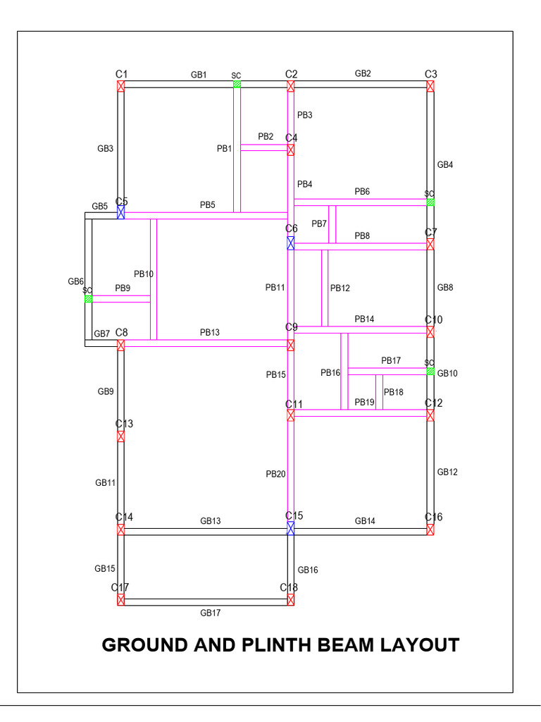 Ground and Plinth Beam Layout | PDF