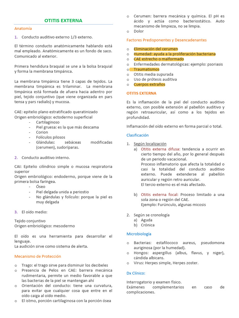 Guía Completa sobre Otitis Externa | PDF | Piel | Oído