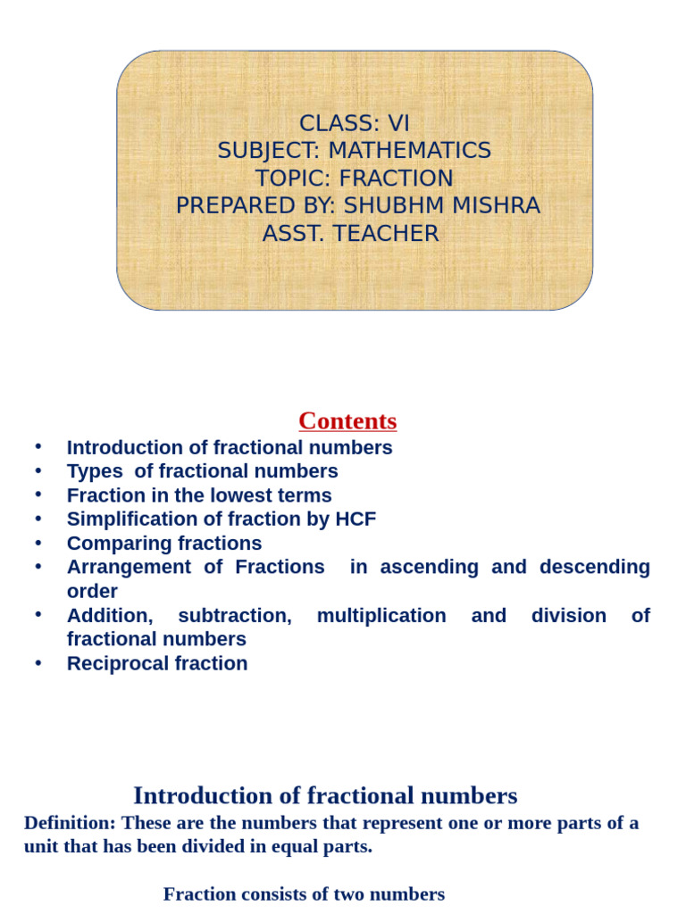 Class V Chapter4 Fractional Numbers | PDF | Discrete Mathematics | Numbers