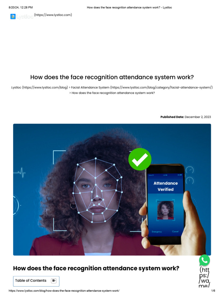 How Does The Face Recognition Attendance System Work - Lystloc | PDF ...