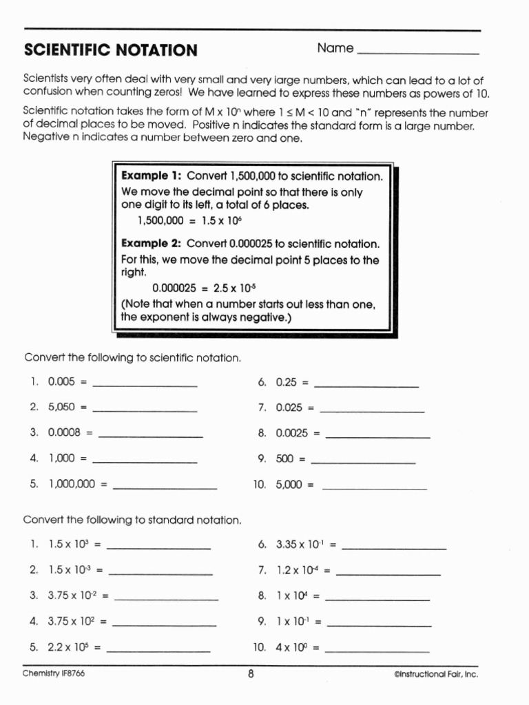 02.1 Scientific Notation | PDF
