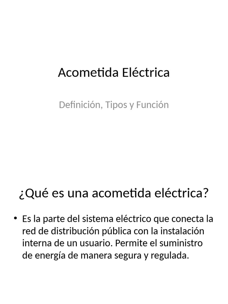 Acometida Eléctrica: Tipos y Función | PDF