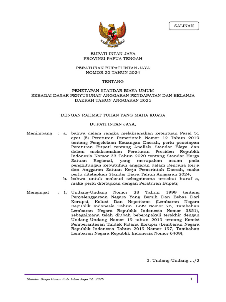 08 - Perbup Tentang Sbu 2025 (01112025) Salinan | PDF