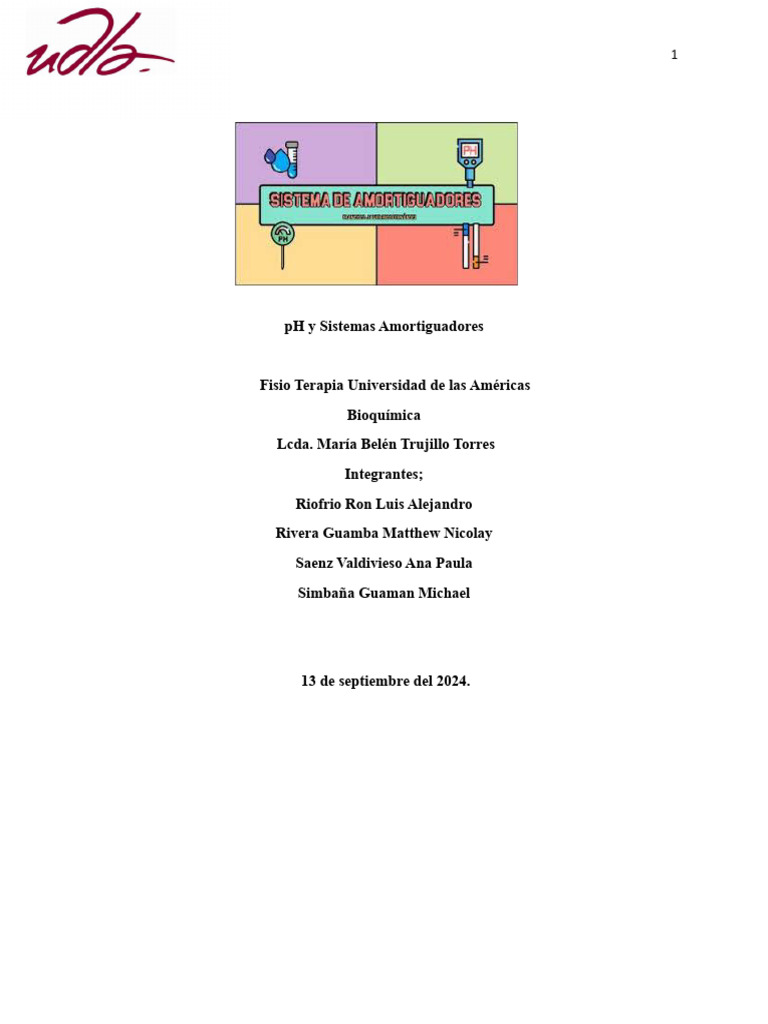 PH y Sistemas Amortiguadores Informe | PDF | Ph | Química Física